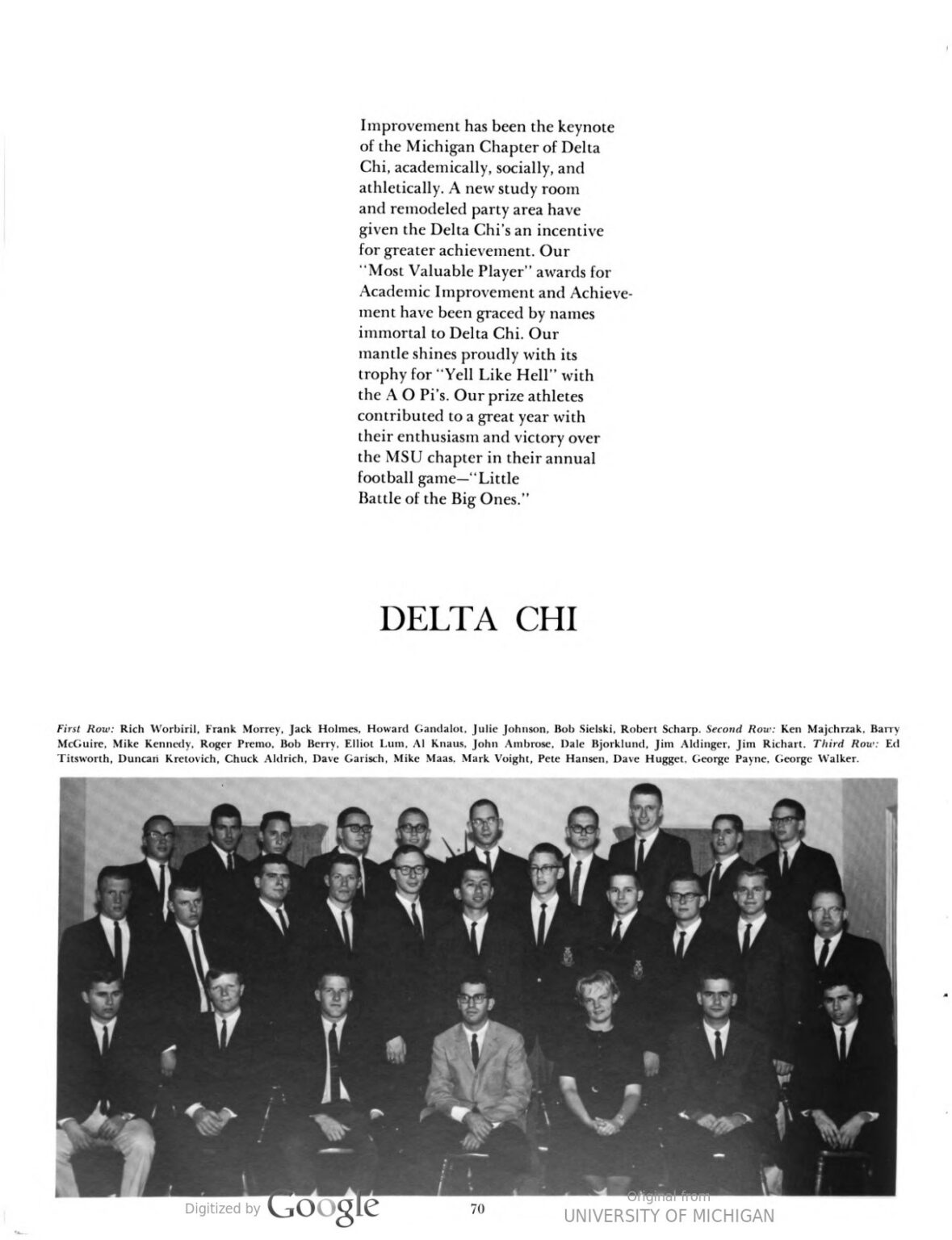 THE MICHIGANENSIAN SERIES: FEATURING 1964 AND 1979 – Delta Chi/Michigan